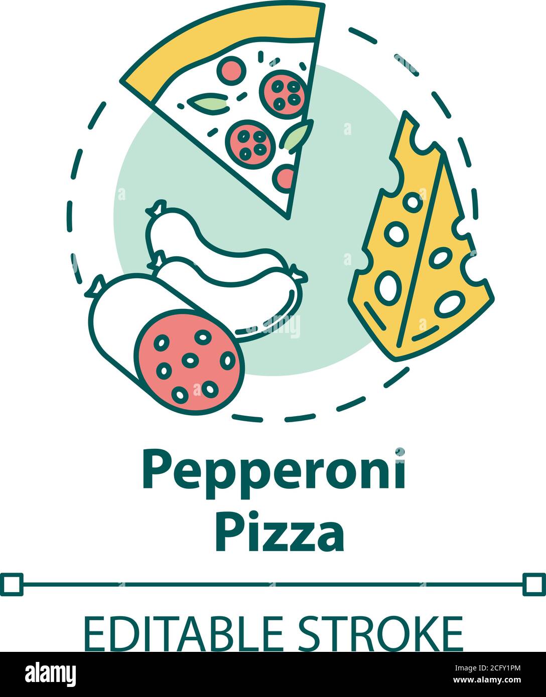 Pepperoni pizza concept icon Stock Vector Image & Art - Alamy