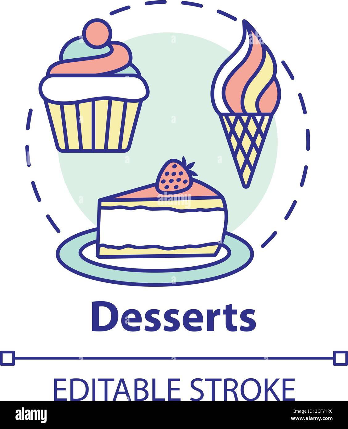 Desserts concept icon Stock Vector Image & Art - Alamy