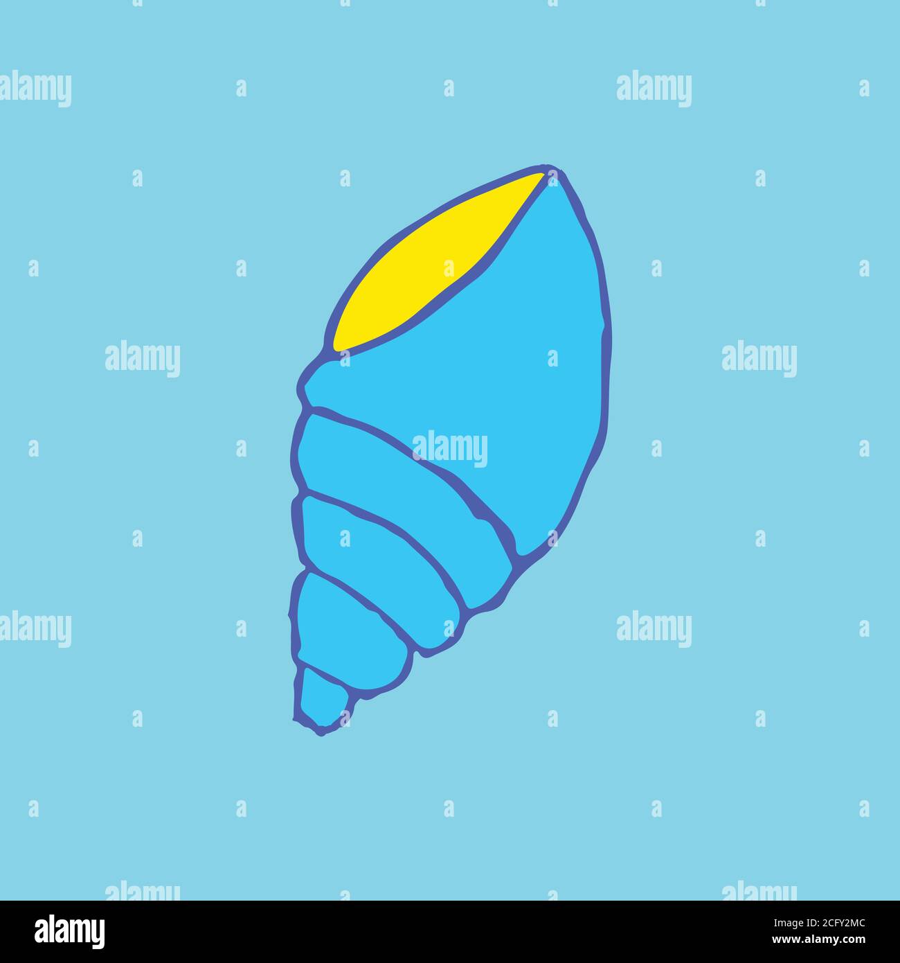 Nautilus shell on blue background Stock Vector Images - Alamy