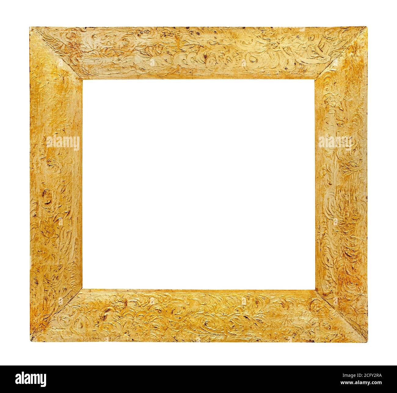 Golden frame on white background Stock Photo - Alamy