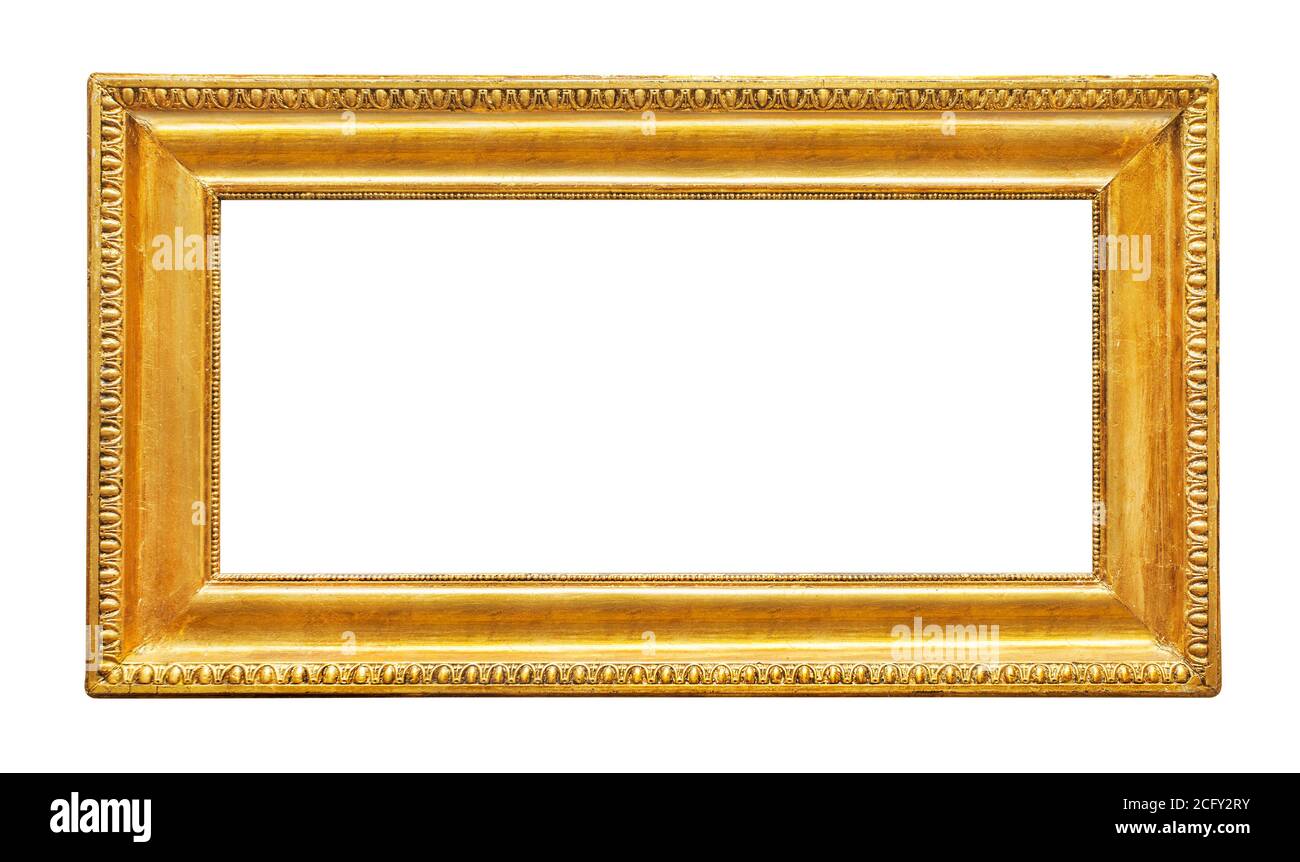 Golden frame on white background Stock Photo - Alamy
