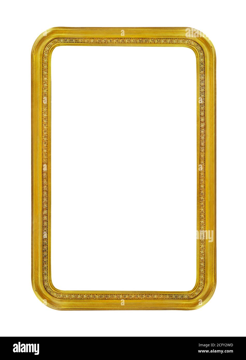 Golden frame on white background Stock Photo - Alamy
