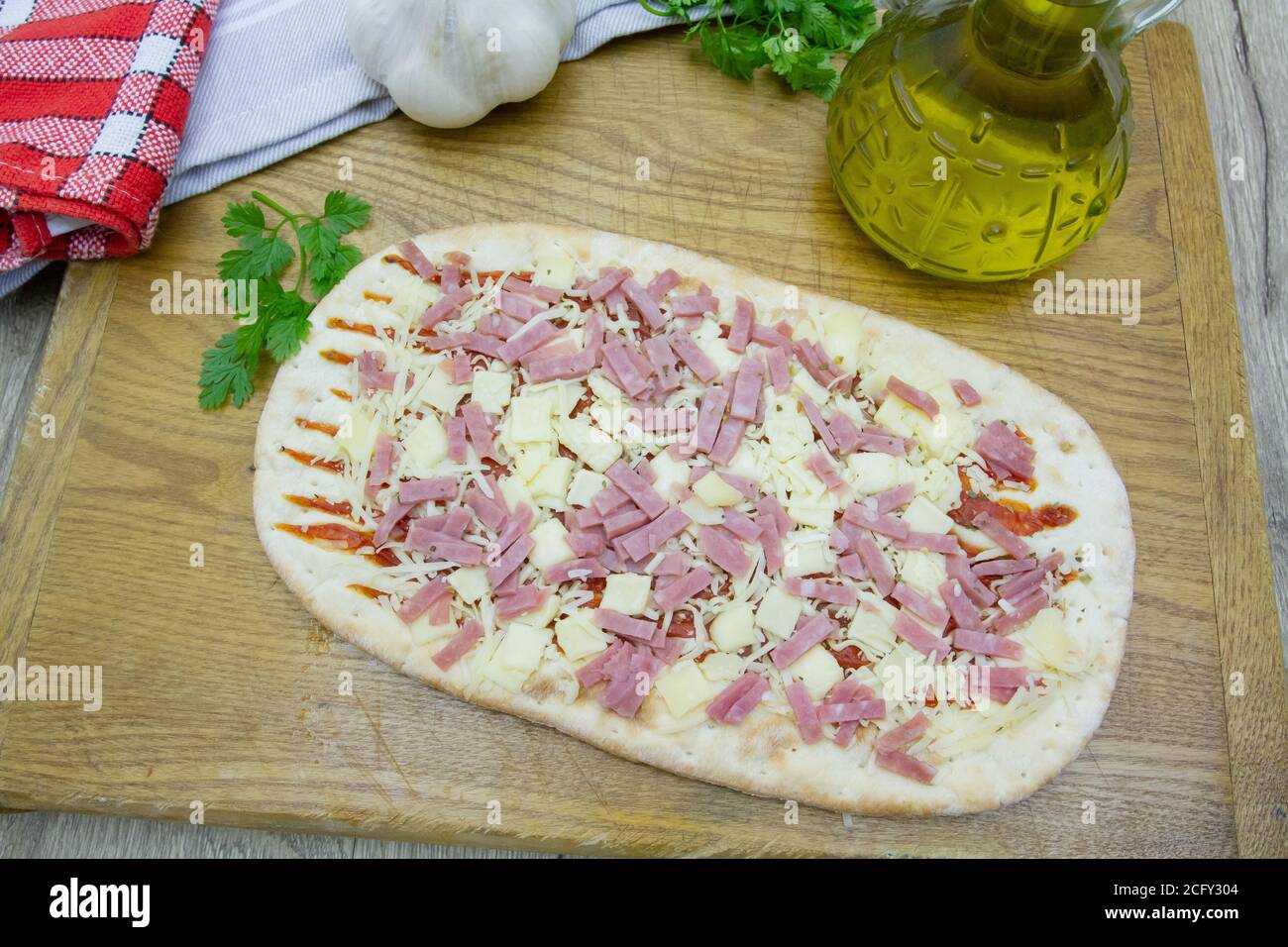 Oval pizza hi-res stock photography and images - Alamy