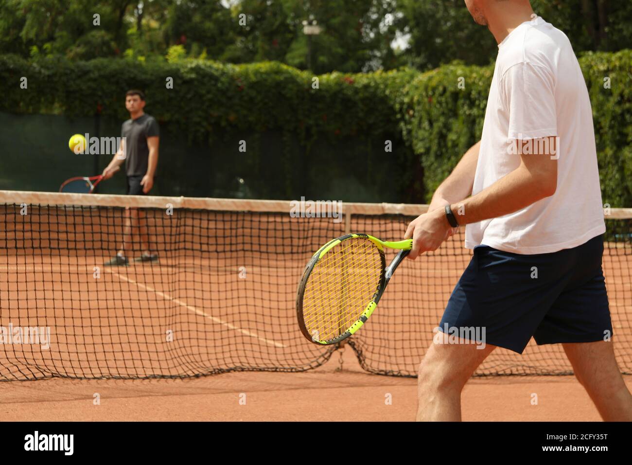 Tennis ball on ground two hi-res stock photography and images - Alamy
