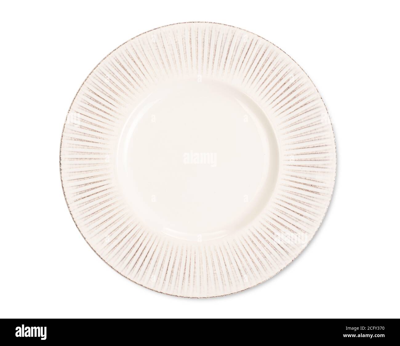 White classic plate isolated on white Stock Photo - Alamy