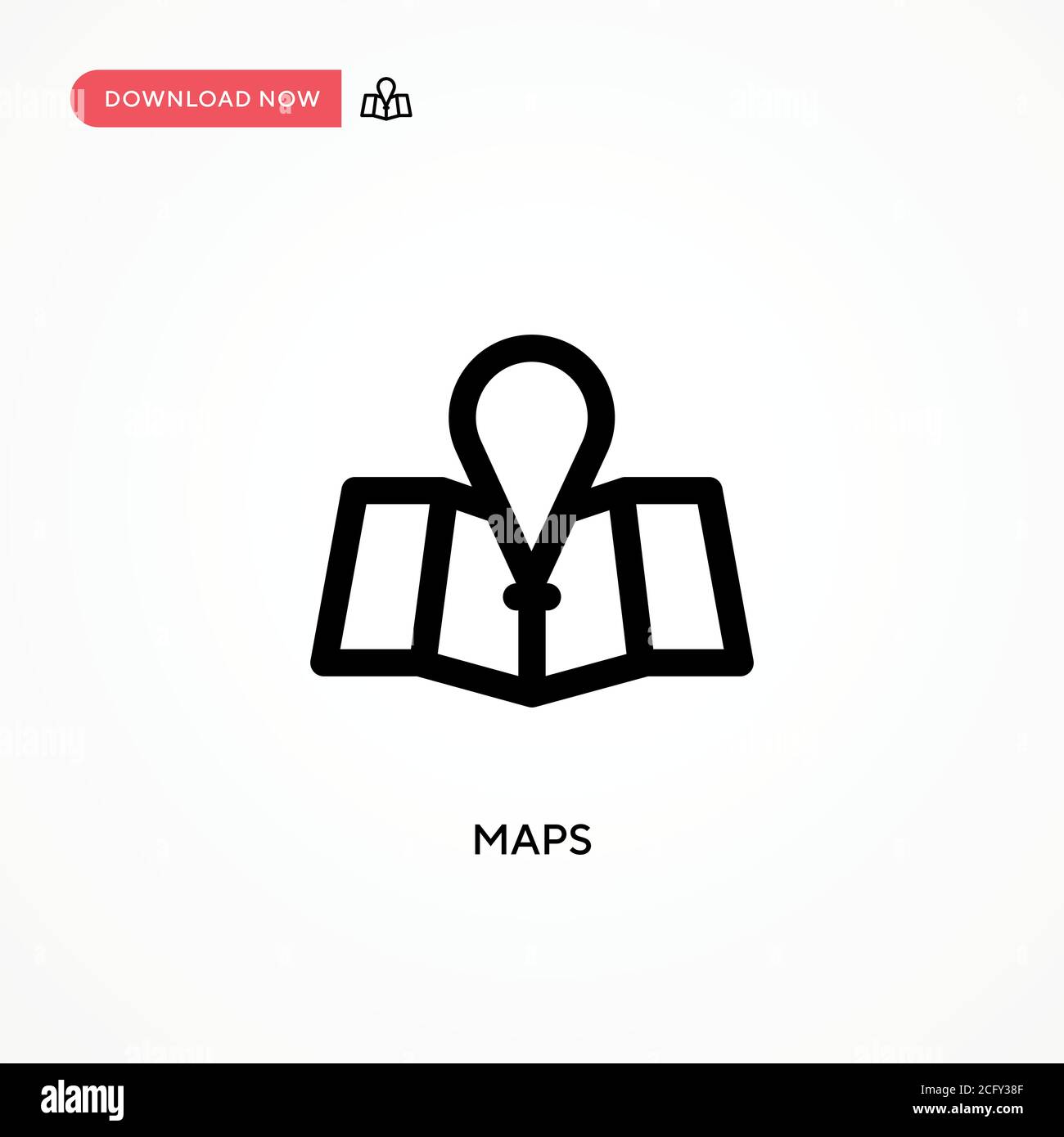 Maps Simple vector icon. Modern, simple flat vector illustration for ...