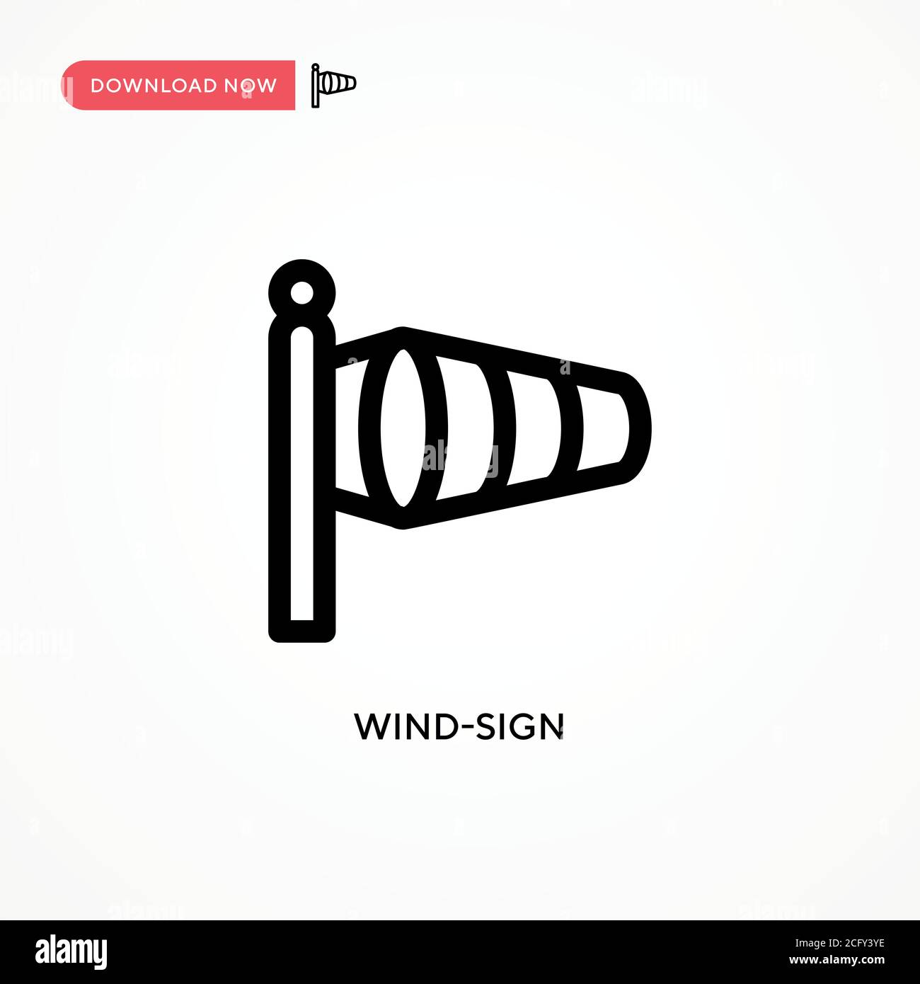 Wind-sign Simple vector icon. Modern, simple flat vector illustration ...