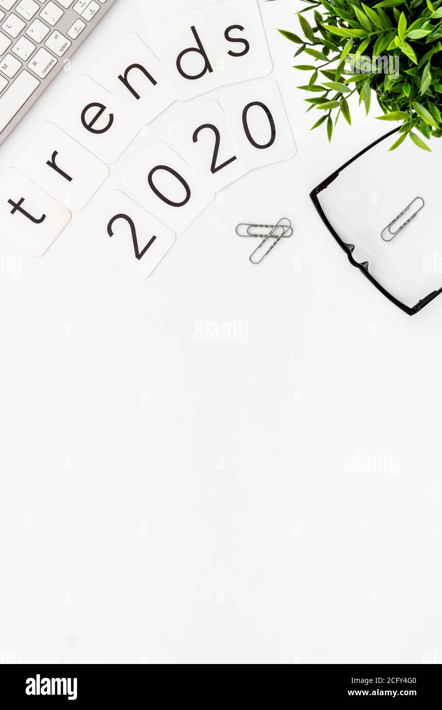 Concept of web network social media marketing. Workplace flat lay Stock ...