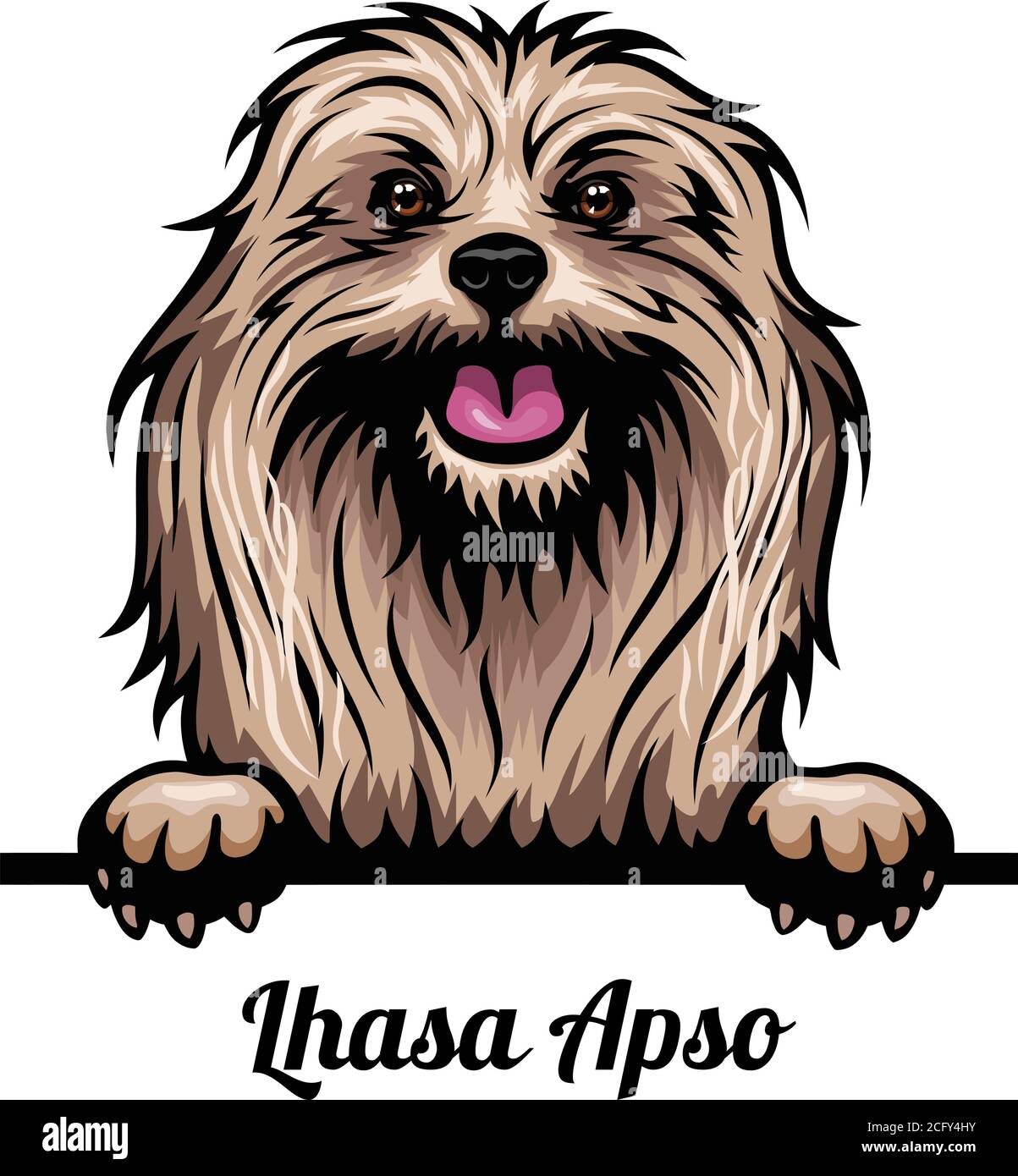 Lhasa apso dogs Stock Vector Images - Alamy