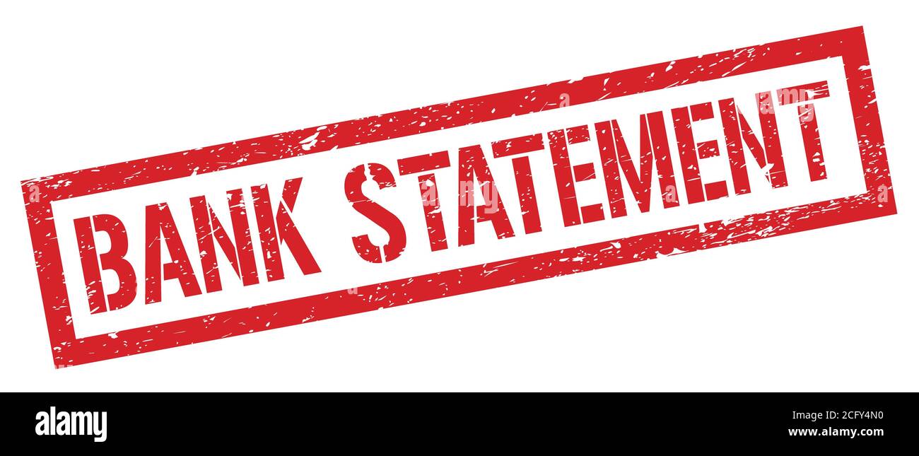 BANK STATEMENT red grungy rectangle stamp sign Stock Photo - Alamy