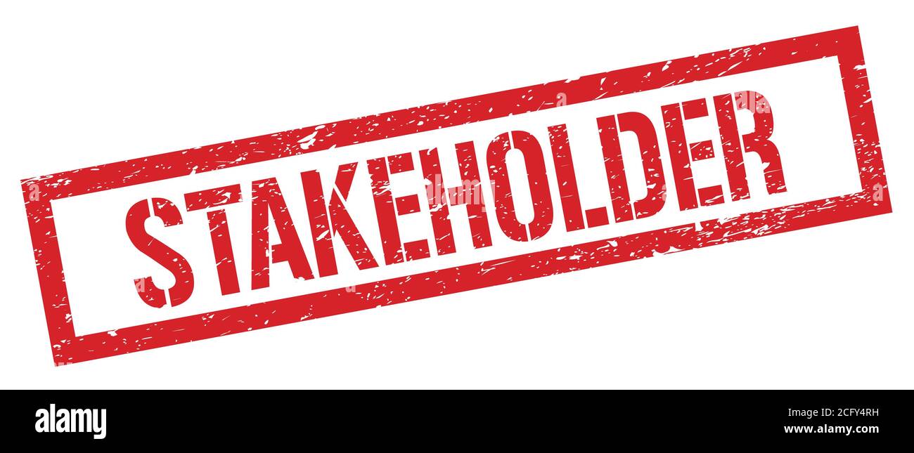 STAKEHOLDER red grungy rectangle stamp sign Stock Photo - Alamy
