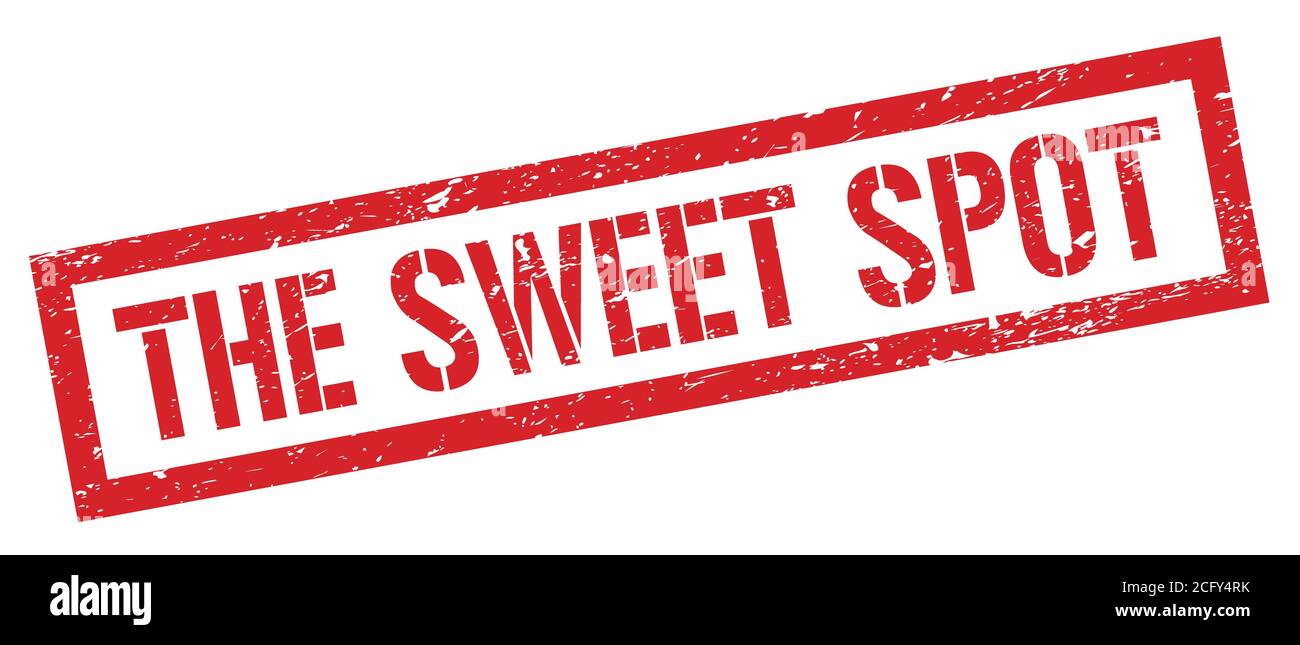 THE SWEET SPOT red grungy rectangle stamp sign Stock Photo - Alamy