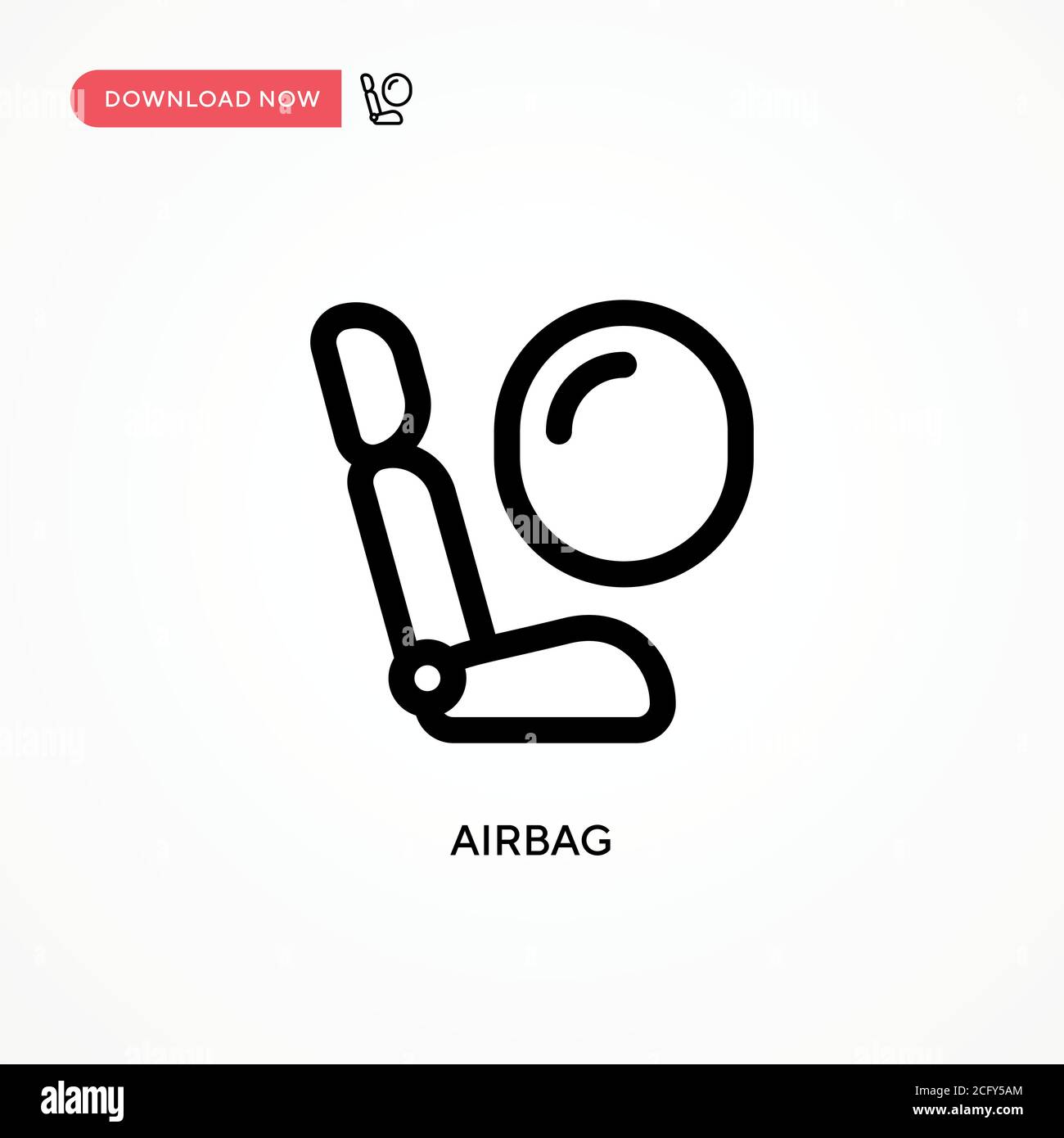 Airbag Simple vector icon. Modern, simple flat vector illustration for ...
