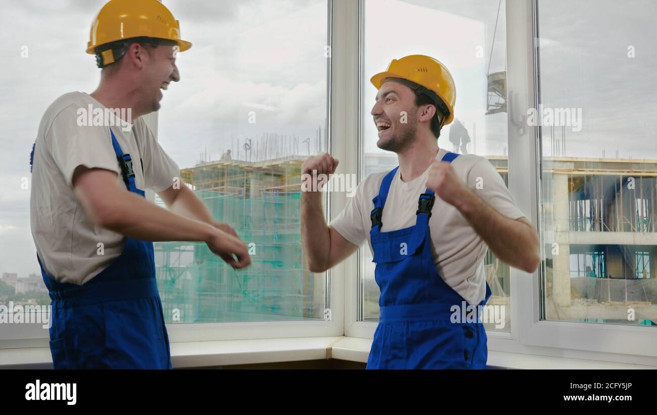 Crazy man builder drill hi-res stock photography and images - Alamy