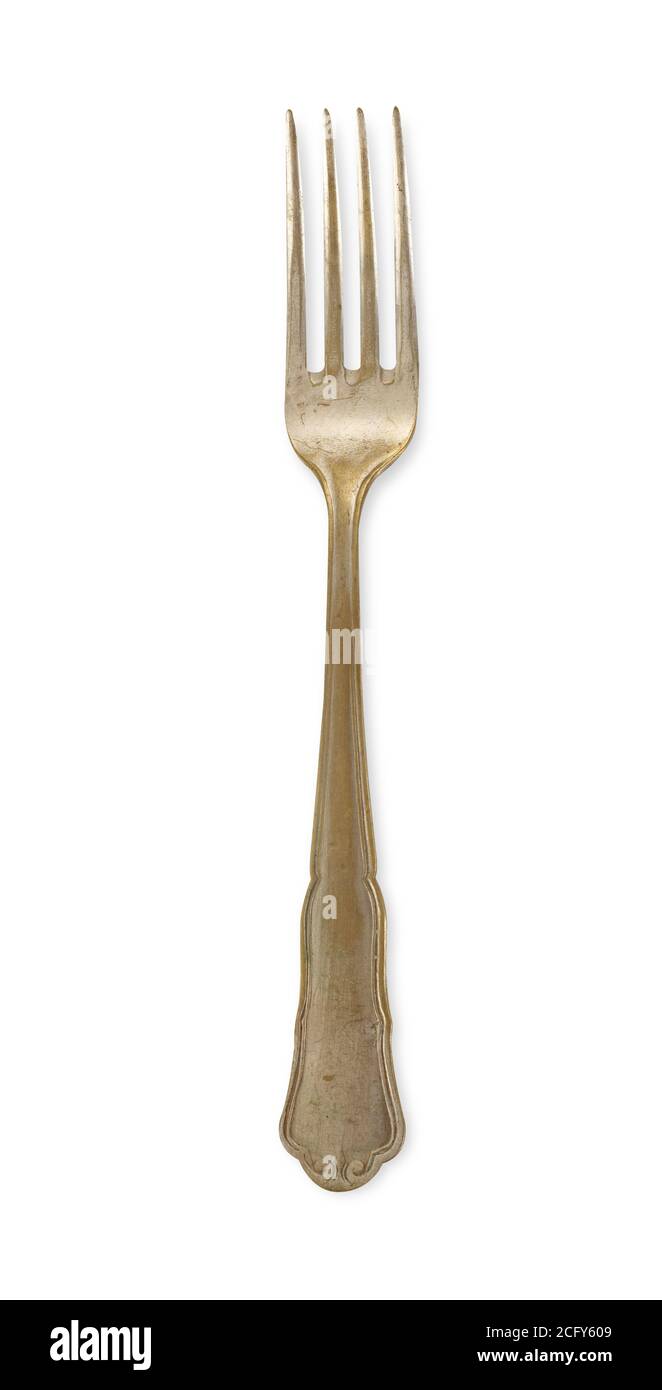 Vintage fork isolated on white Stock Photo - Alamy