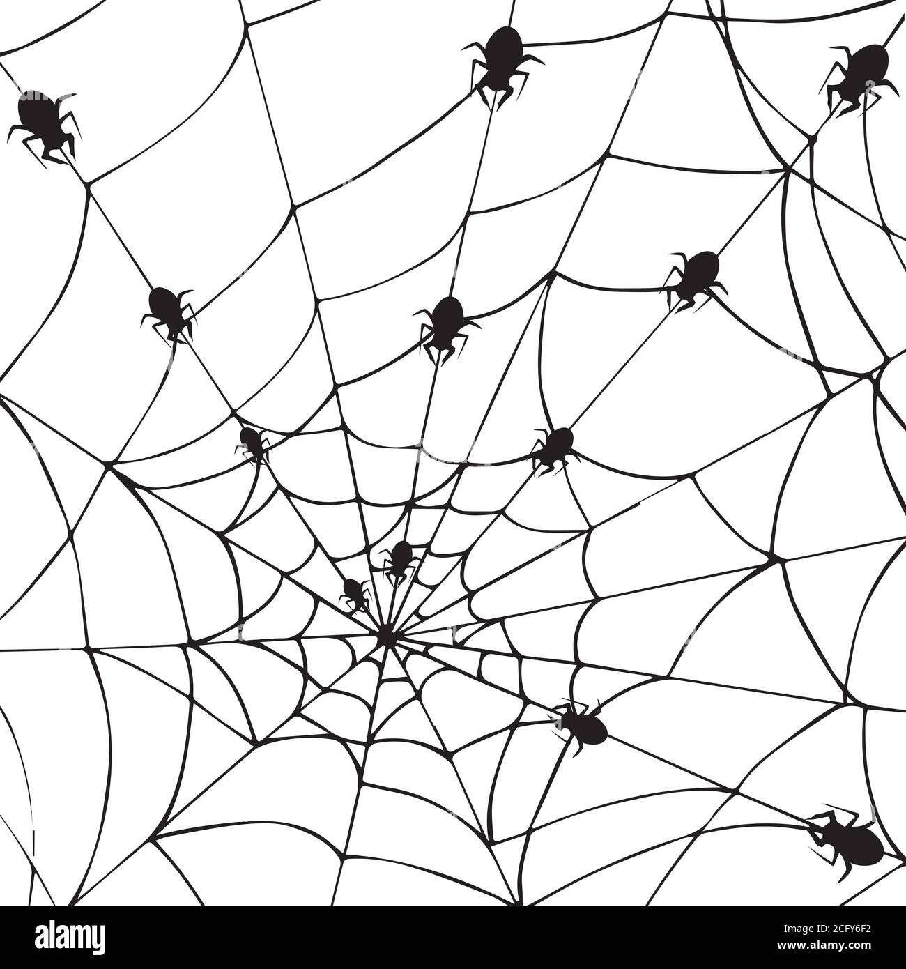 Spider Web On White Background. Halloween Design Elements. Spooky Scary ...