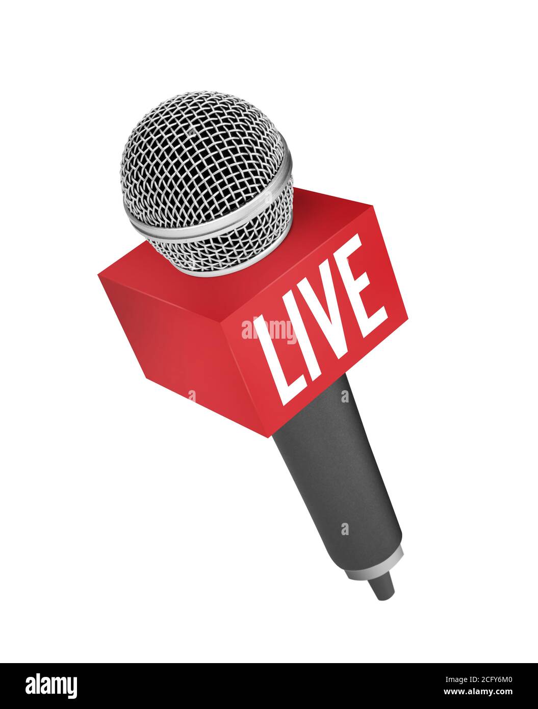 News microphone isolated on white Stock Photo - Alamy