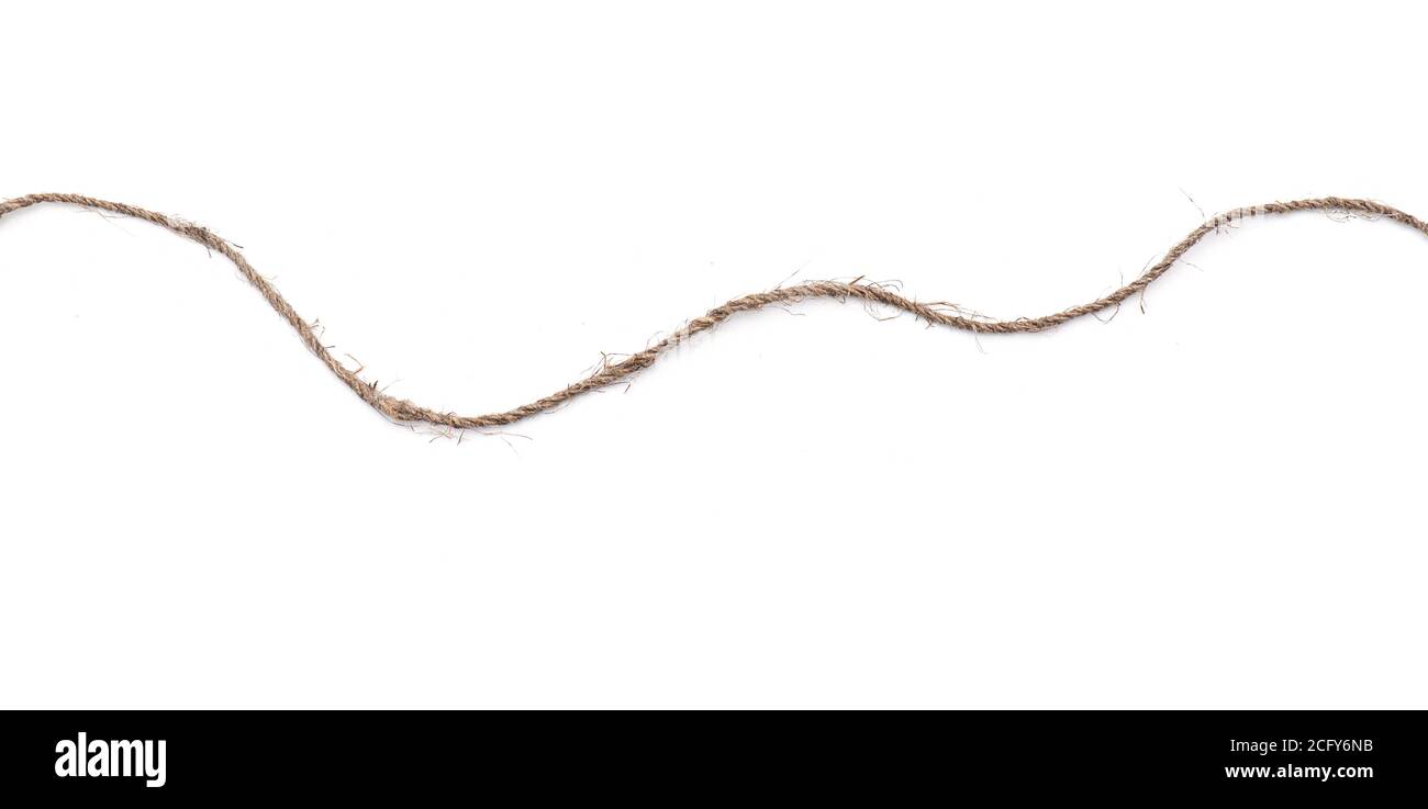 Thin canvas rope isolated on white Stock Photo - Alamy