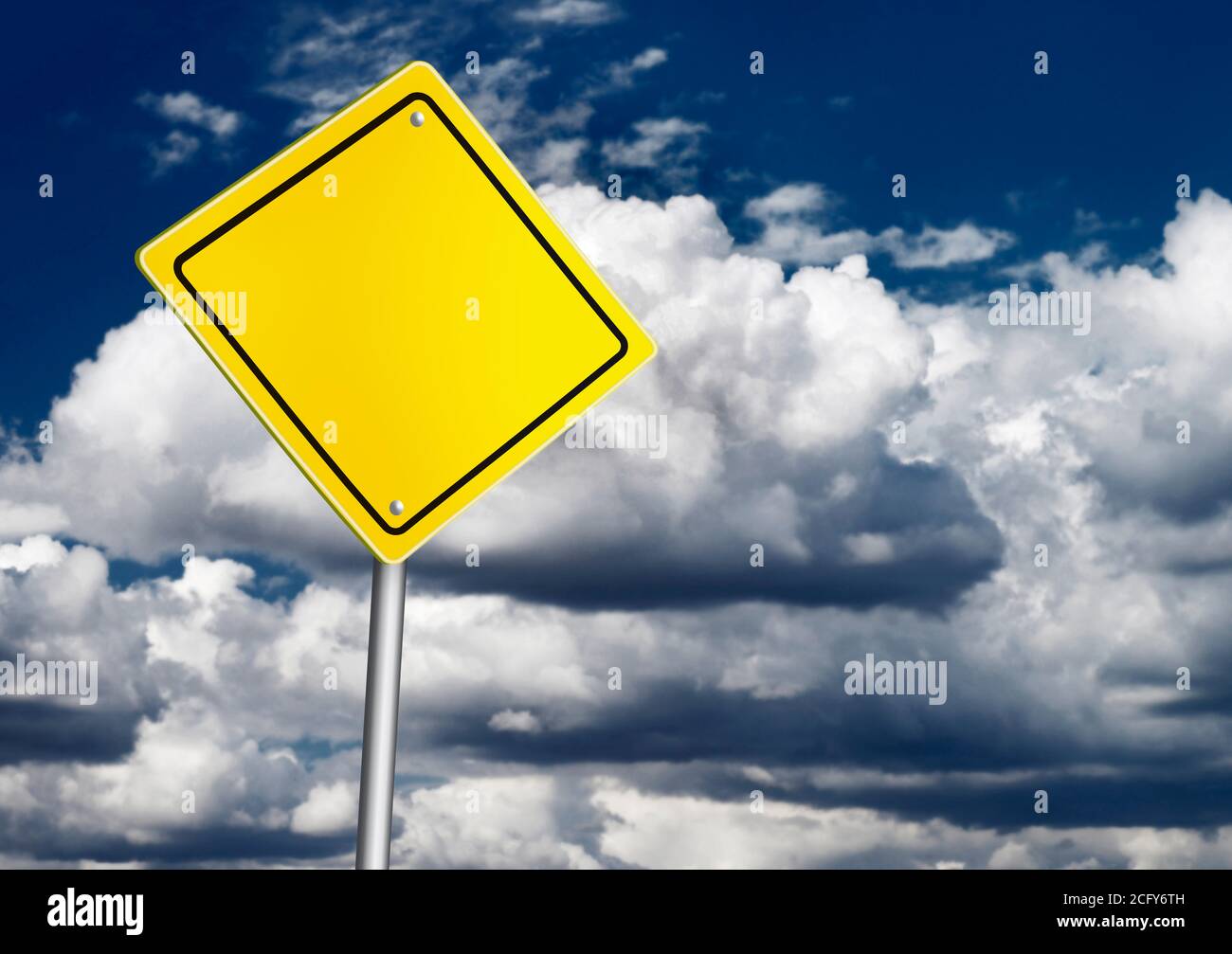 Safety road sign over dark sky Stock Photo - Alamy