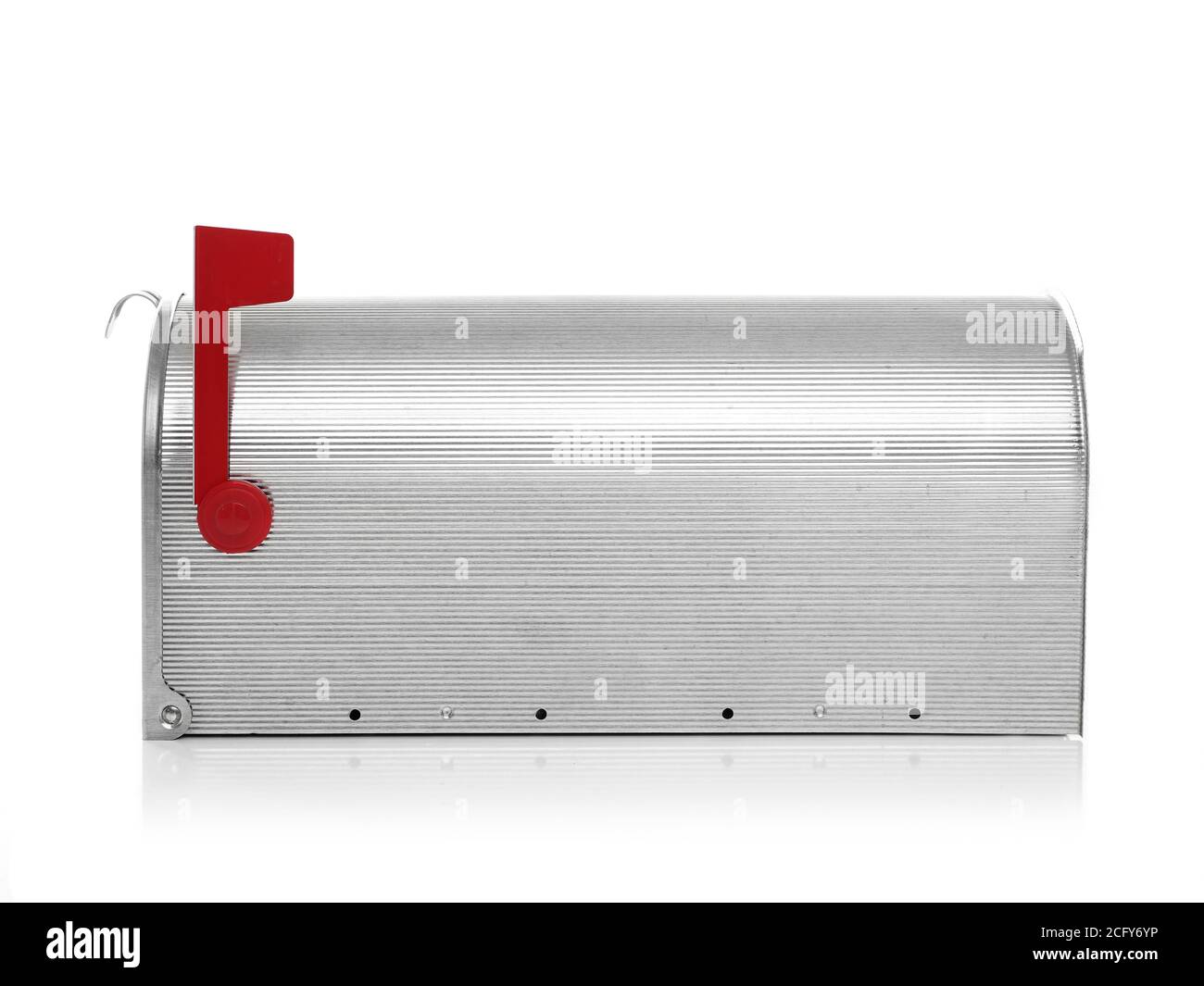 Metallic mailbox on white background Stock Photo - Alamy