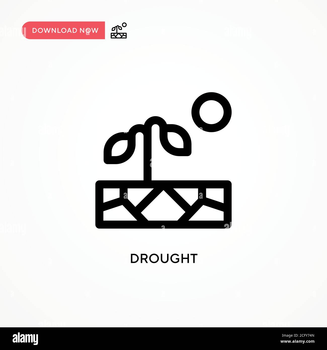 Drought Simple vector icon. Modern, simple flat vector illustration for web site or mobile app ...