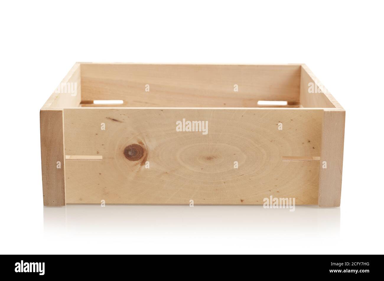 Empty wooden crate isolated on white Stock Photo - Alamy