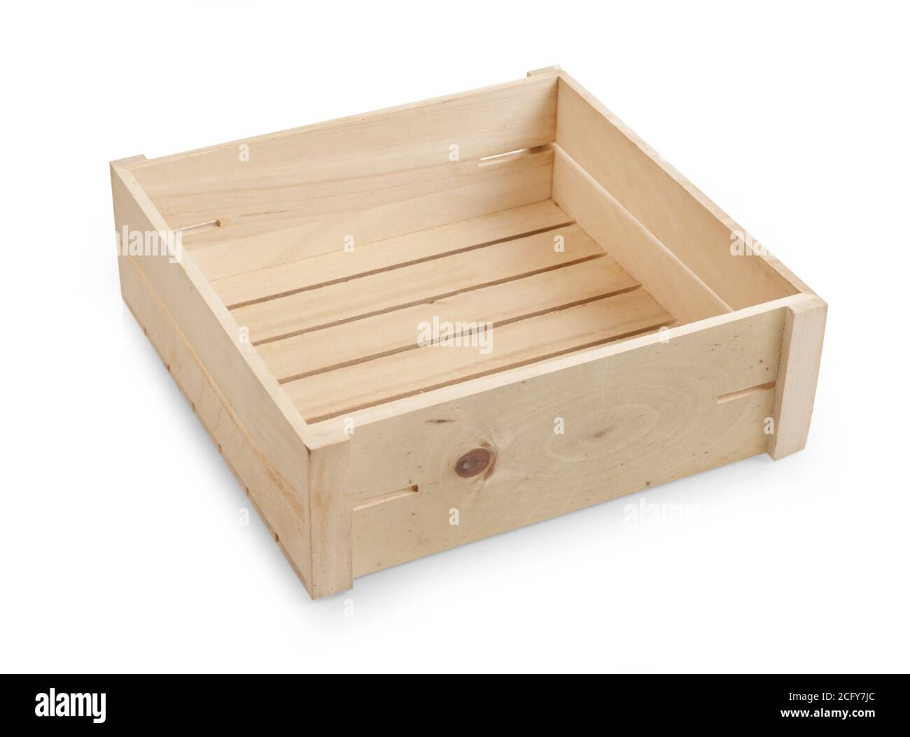 Empty wooden crate isolated on white Stock Photo - Alamy