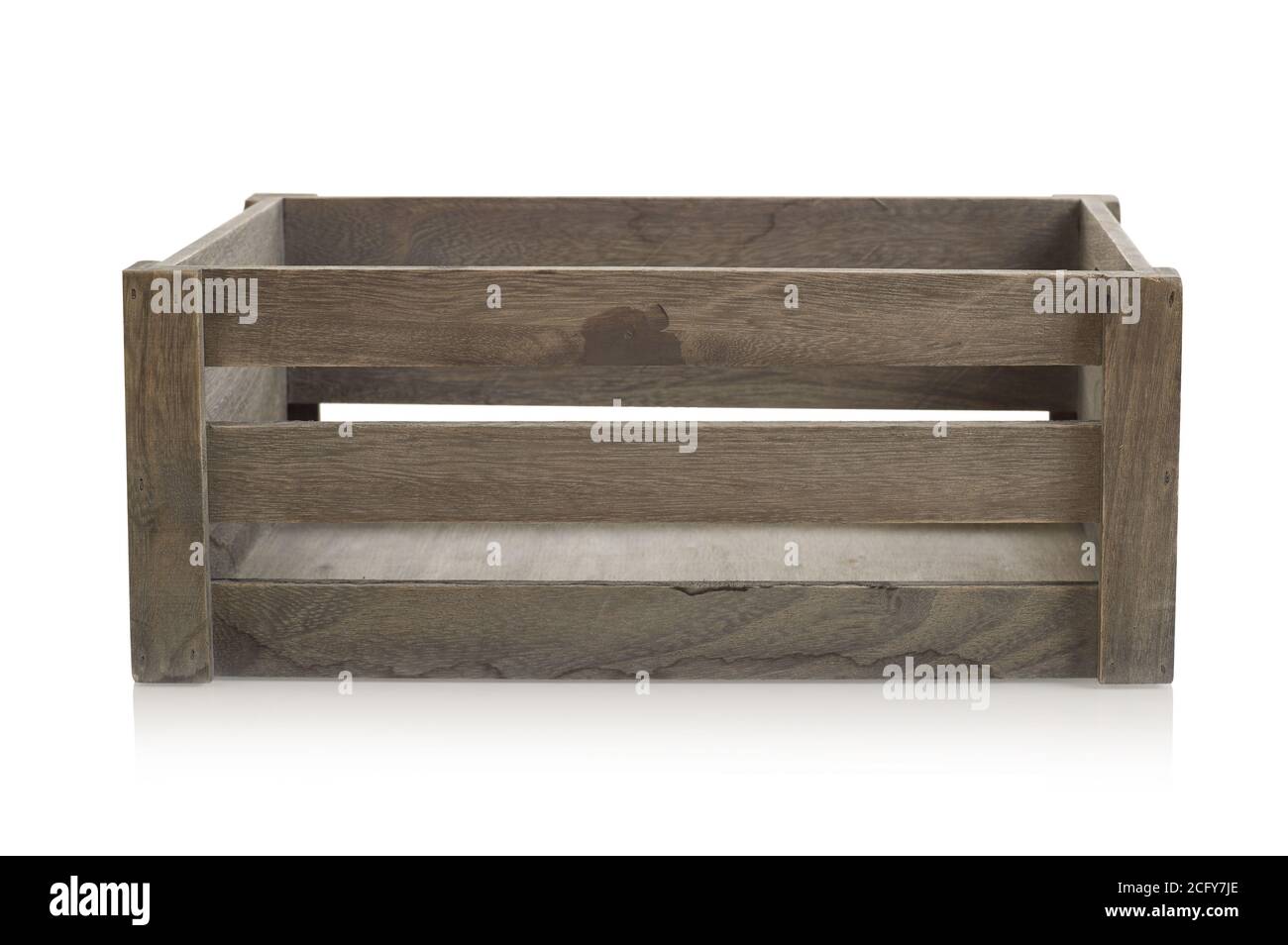 Empty wooden crate isolated on white Stock Photo - Alamy