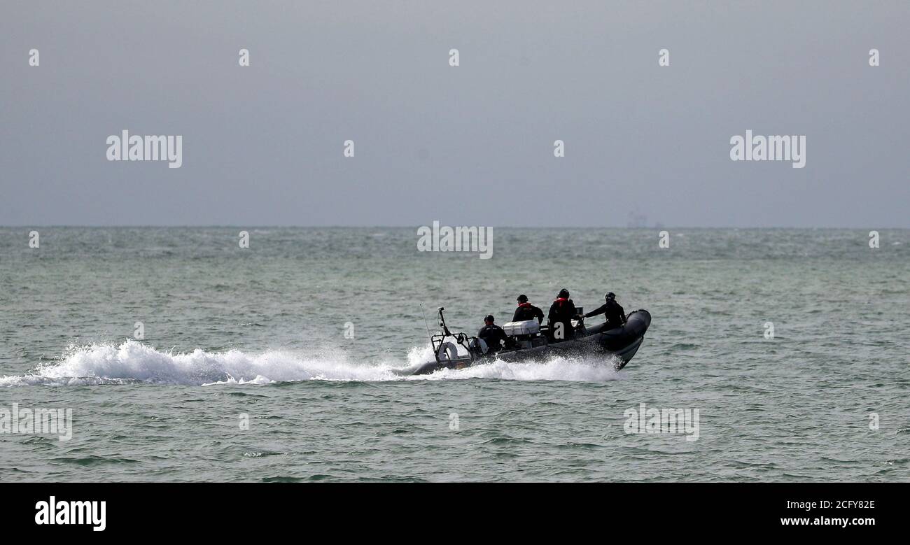Border Force officers take part in a training exercise in the North Sea ...