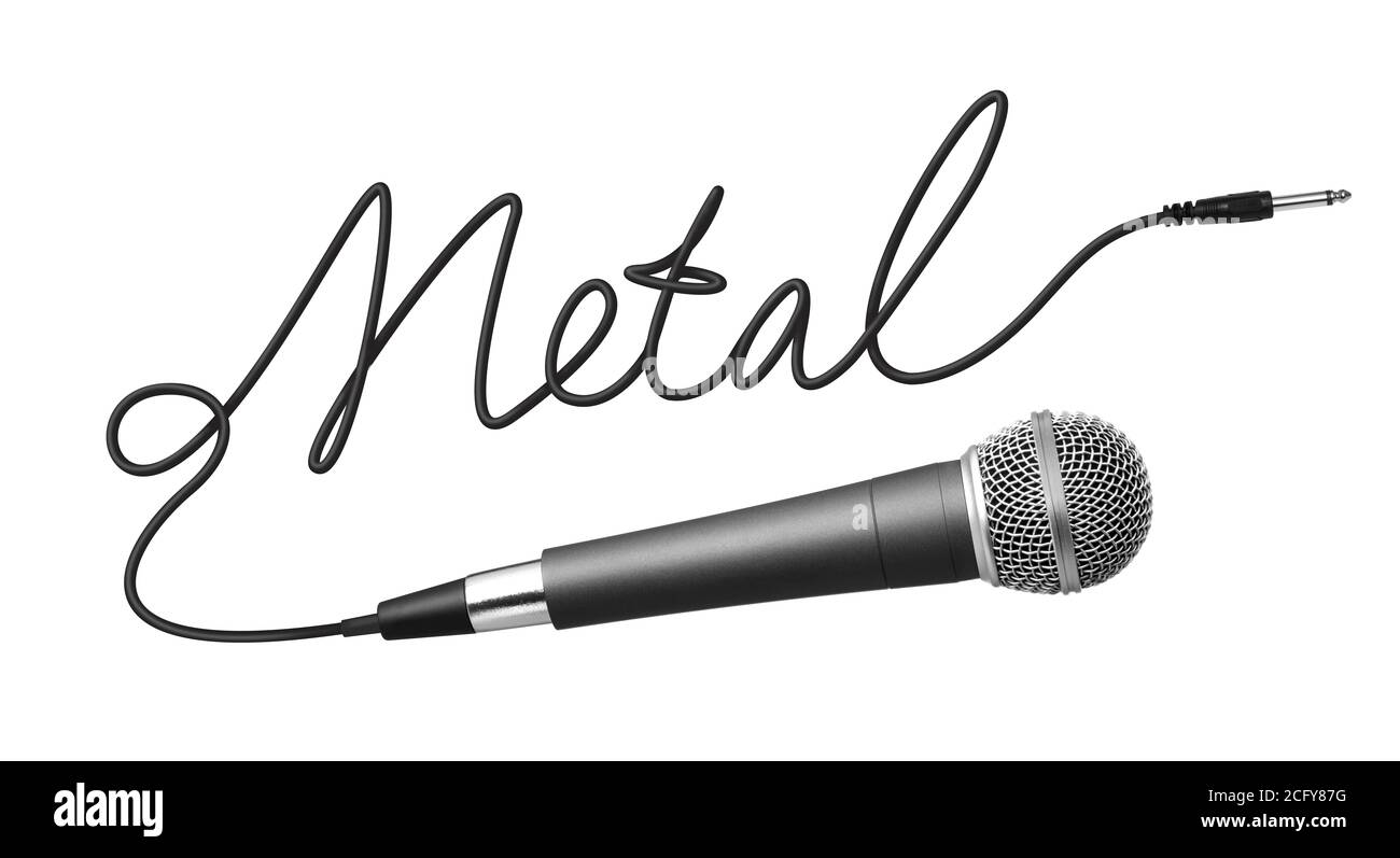 Microphone and text on white background Stock Photo - Alamy