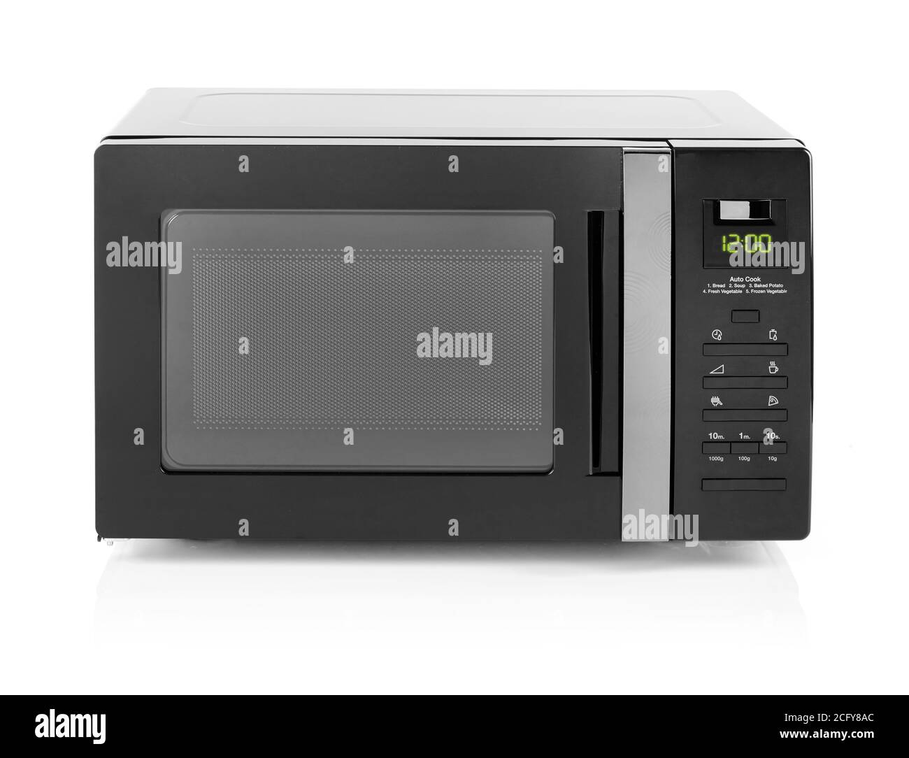 Silver metallic microwave oven isolated on white Stock Photo - Alamy