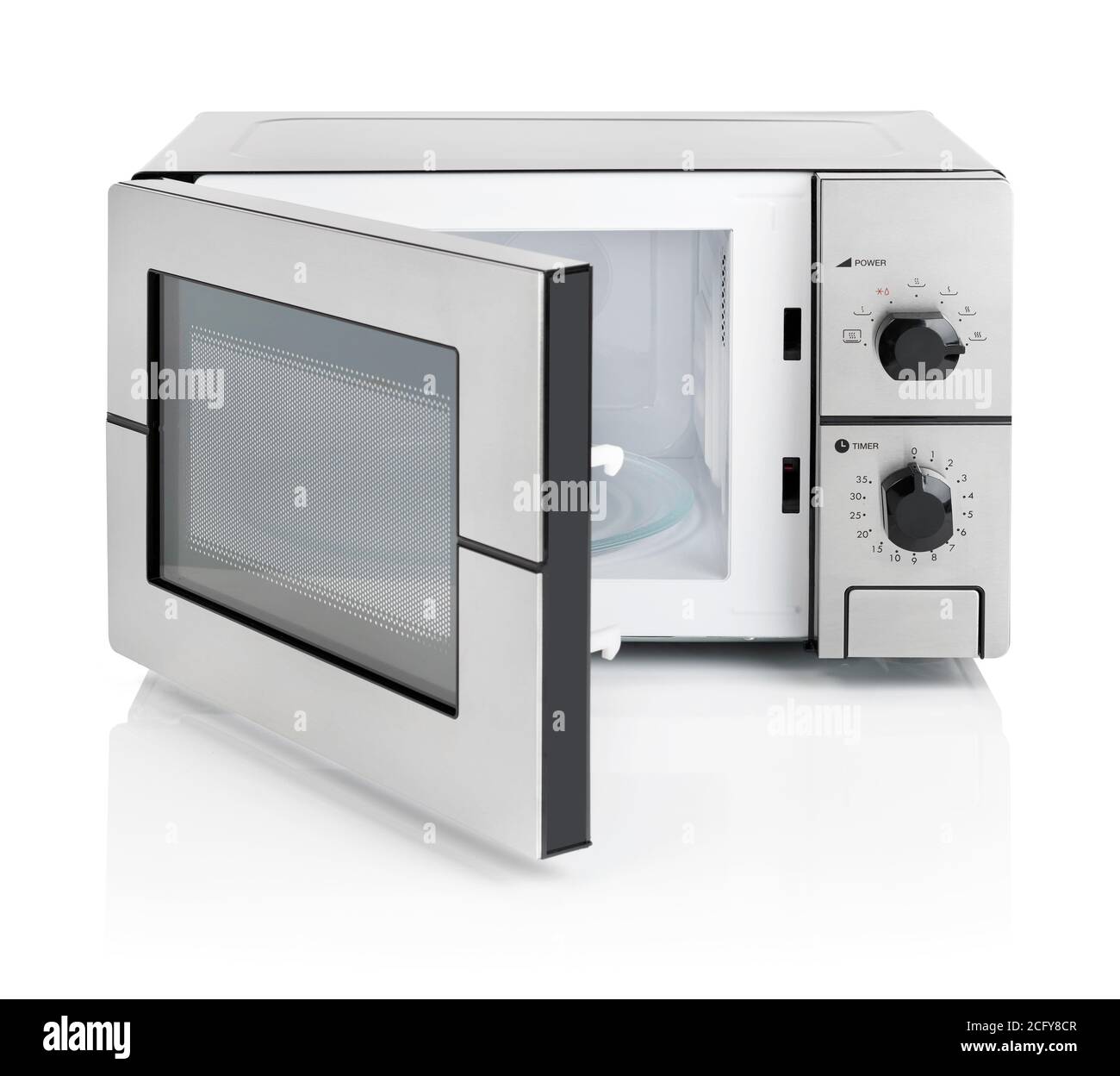 Silver microwave oven on white hi-res stock photography and images - Alamy