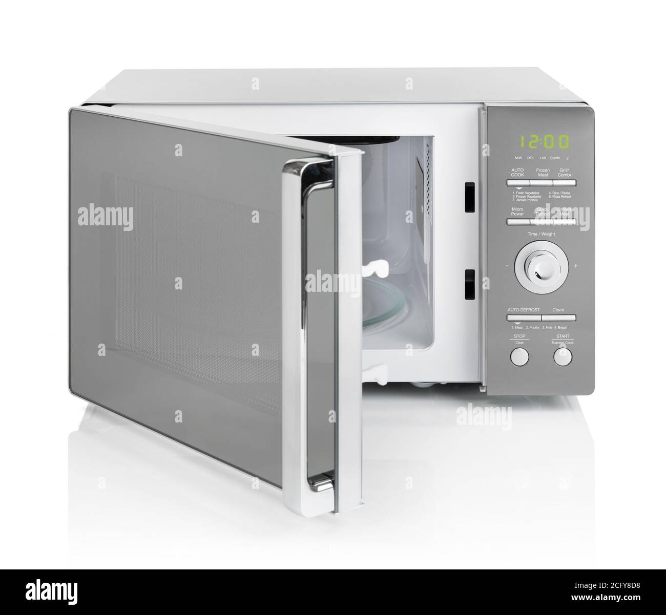 Silver microwave oven on white hi-res stock photography and images - Alamy