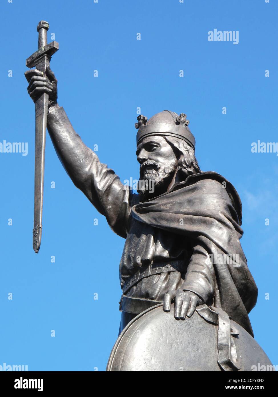 King Alfred The Great statue erected in 1899 in Winchester Hampshire ...