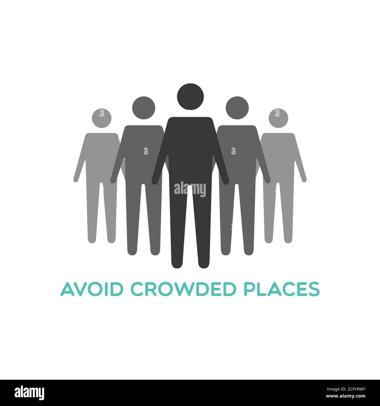 Avoid crowded places. Social distance icon. Coronavirus pandemic ...