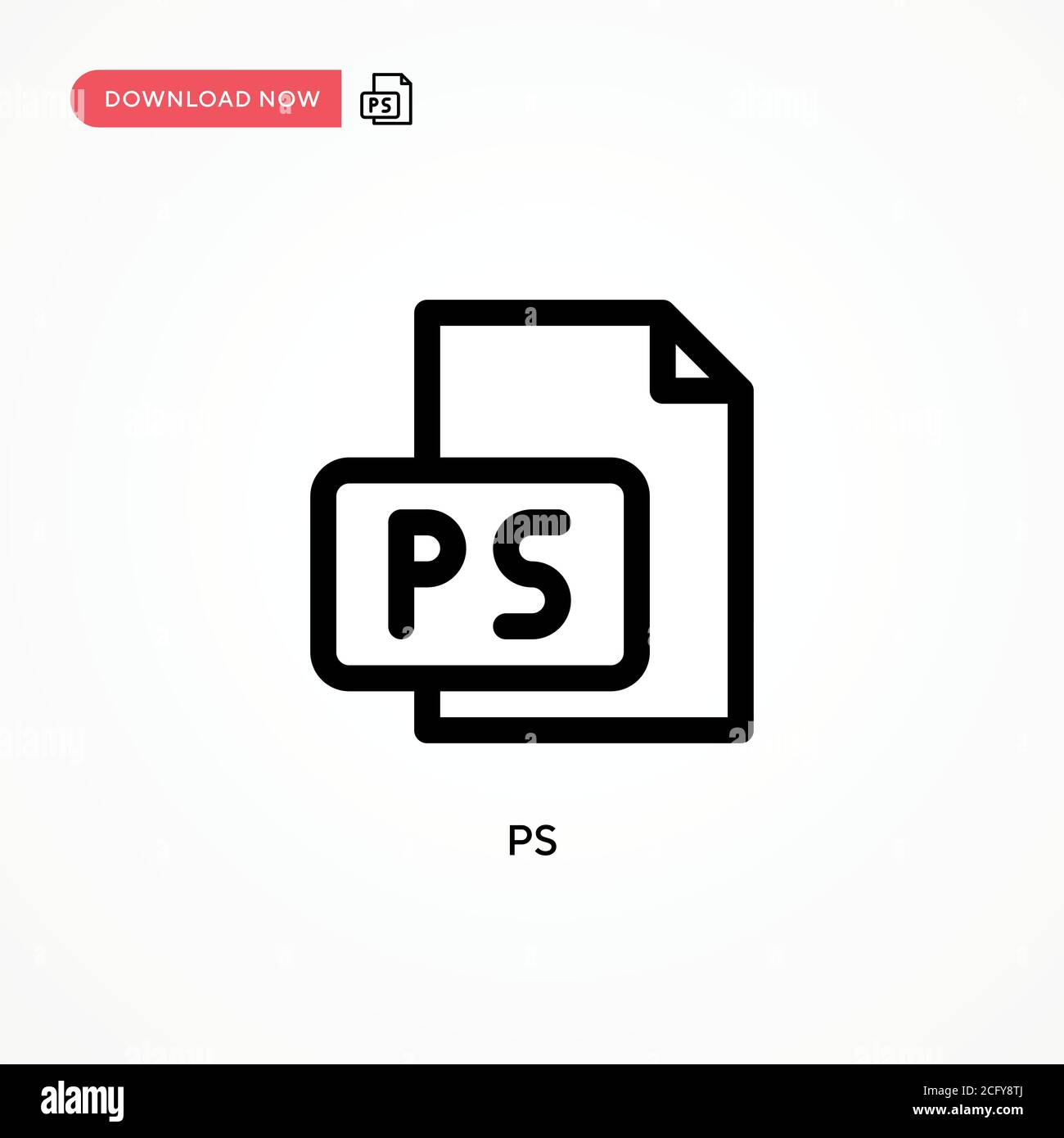 Ps Simple vector icon. Modern, simple flat vector illustration for web ...