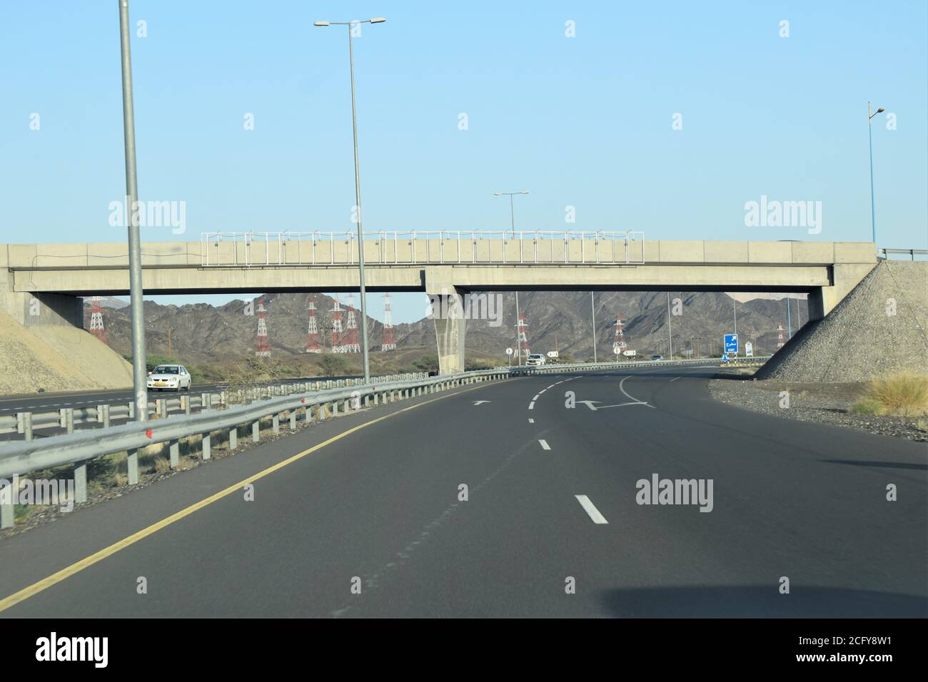 Landscape of Oman highway road travel. Muscat, Oman : 10-09-2020 Stock ...