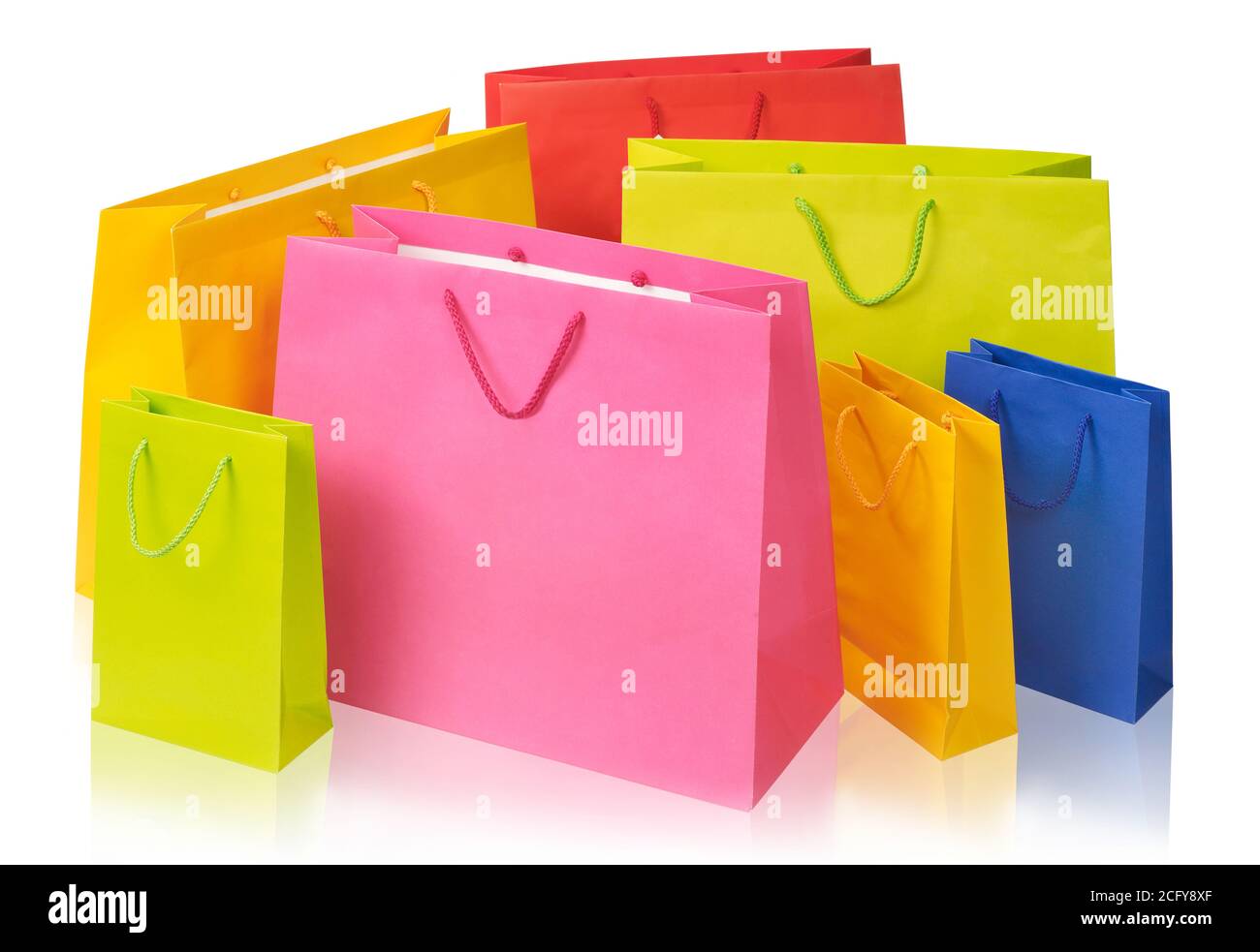 Multi-colored bags isolated Stock Photo - Alamy