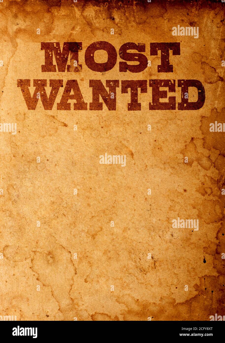 Vintage most wanted poster Stock Photo - Alamy