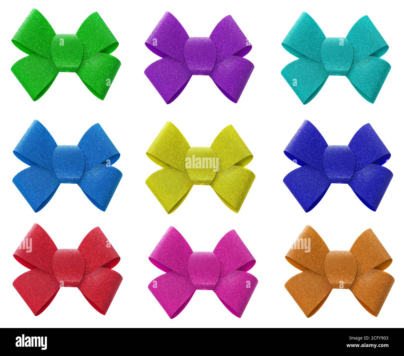 Multi-colored bows isolated Stock Photo - Alamy
