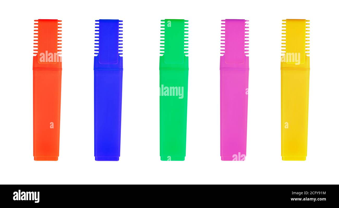 Multi-colored markers isolated Stock Photo - Alamy