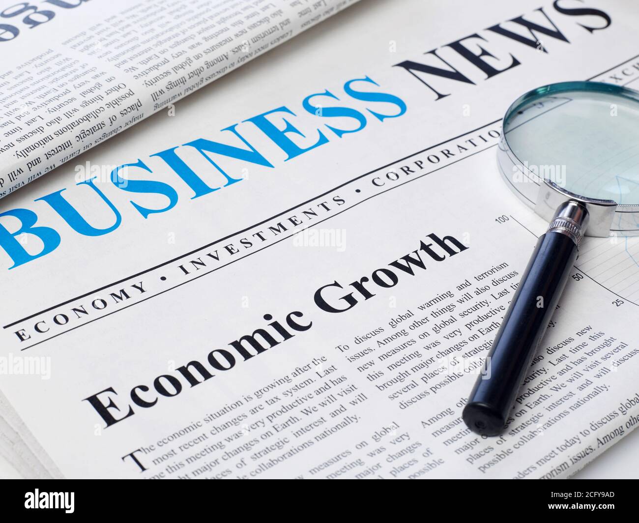 Economic growth headline on newspaper Stock Photo - Alamy