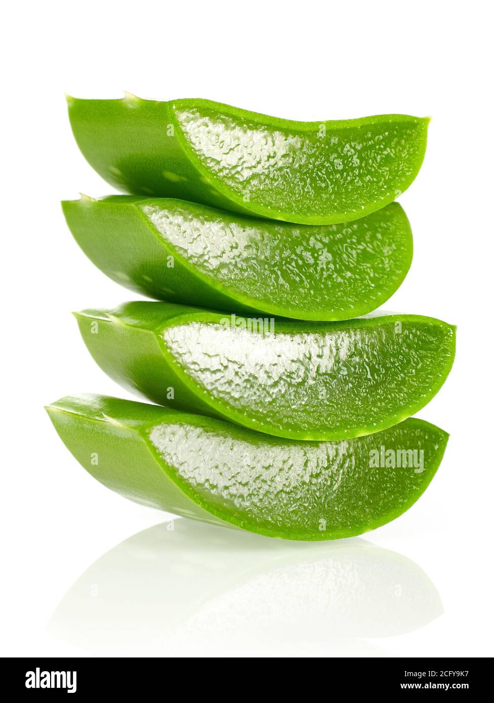 Aloe vera stack, isolated on white Stock Photo - Alamy