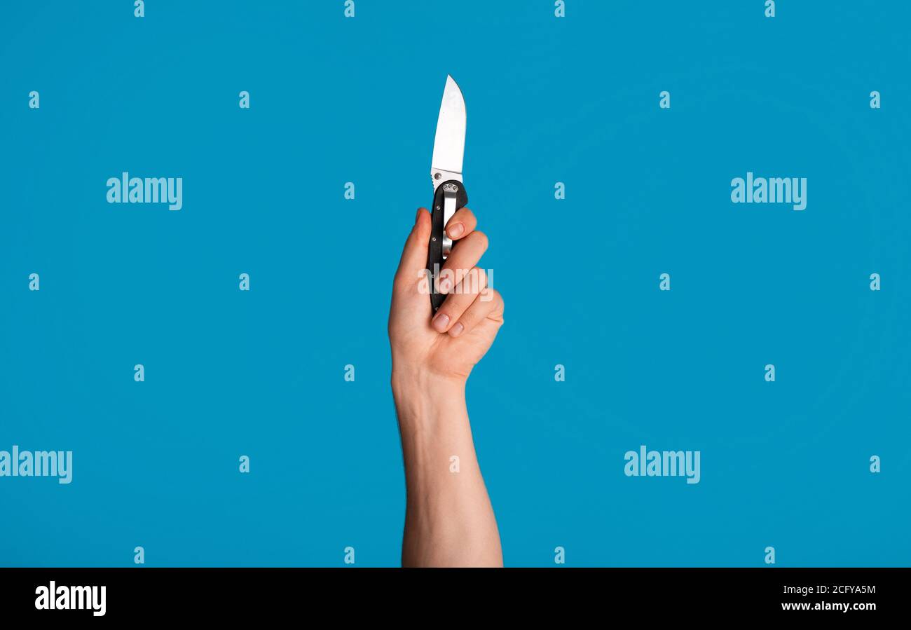 Closeup hand holding knife sharp hi-res stock photography and images ...