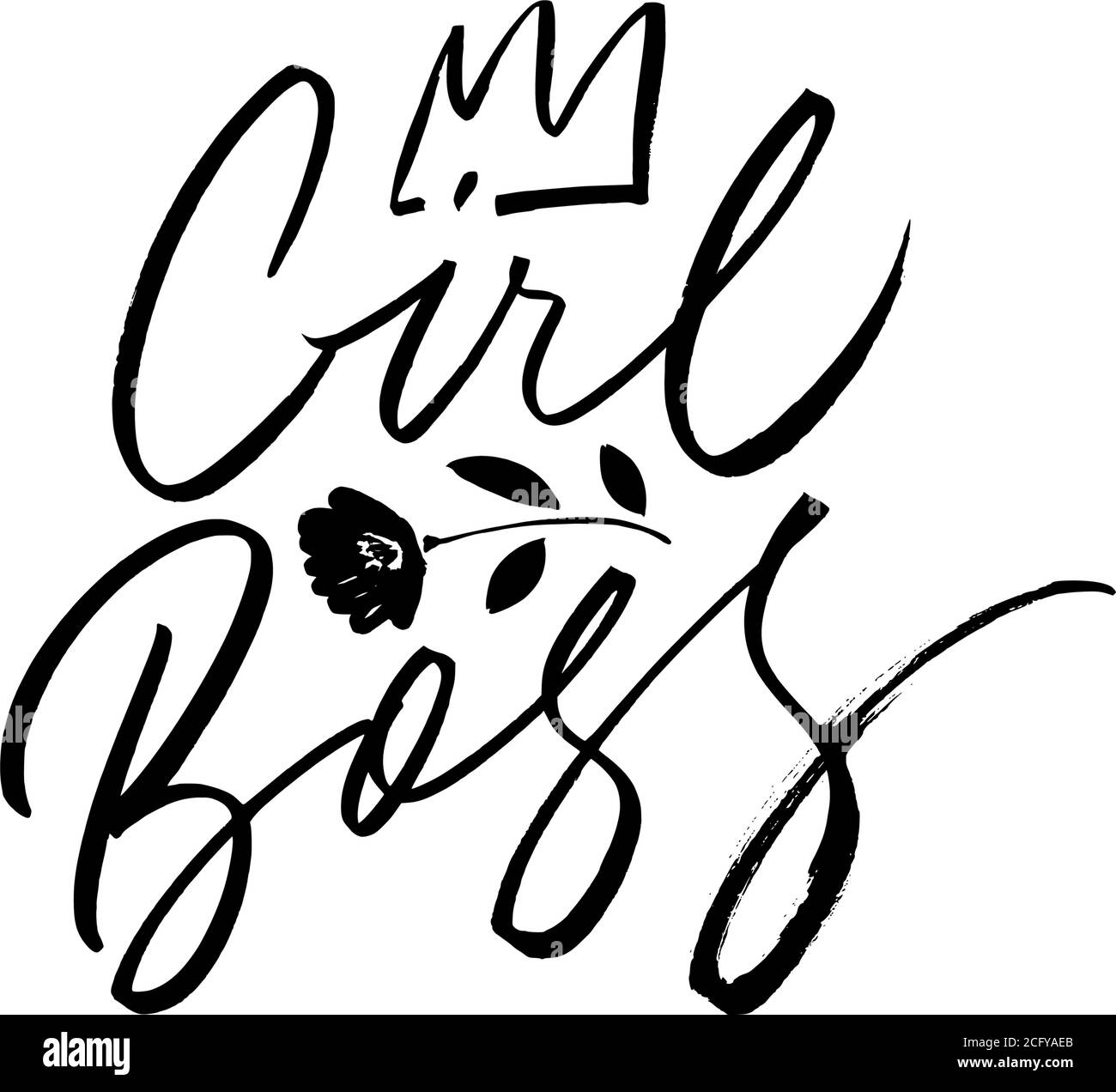 Girl boss vector lettering Cut Out Stock Images & Pictures - Alamy
