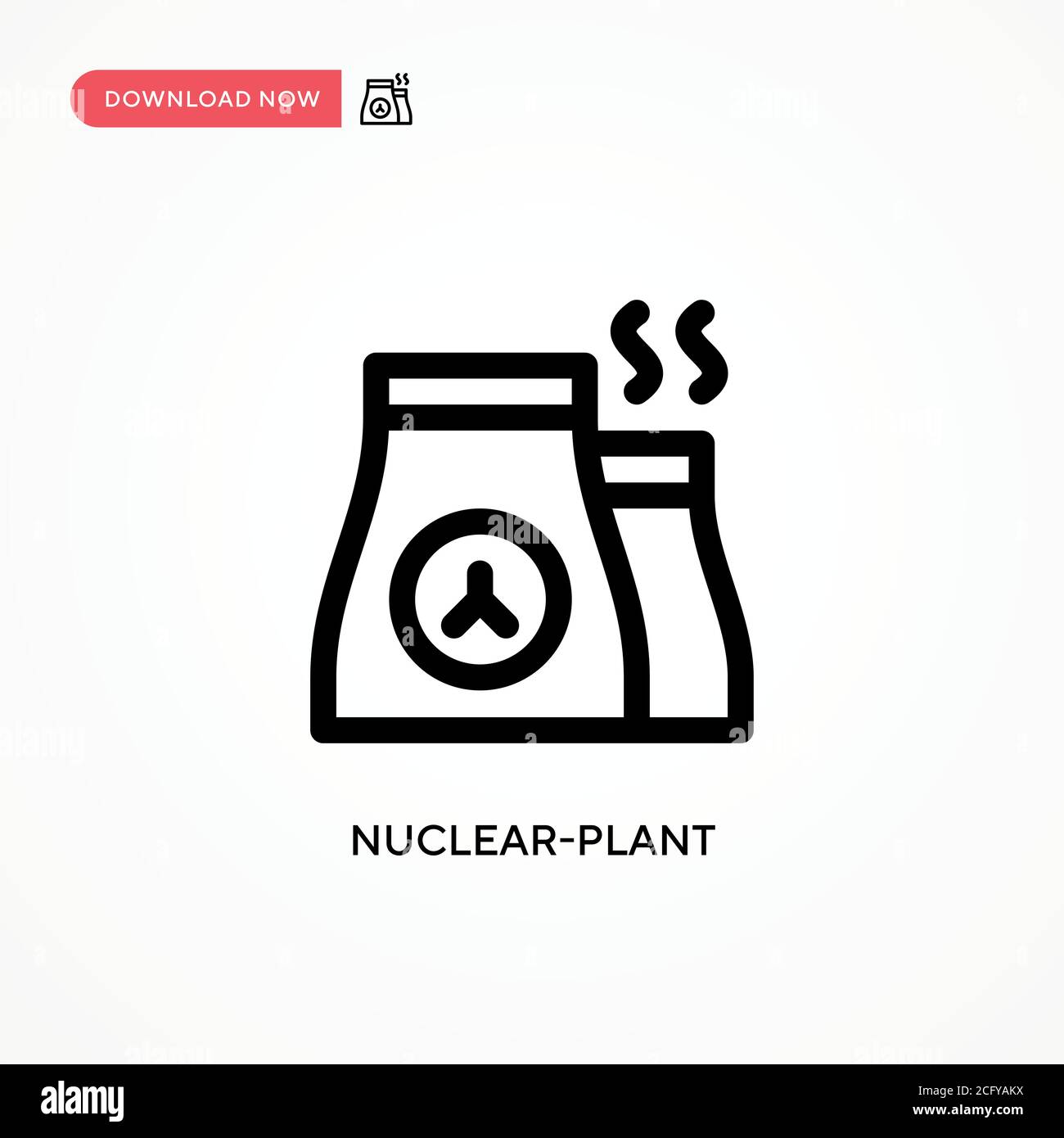 Nuclear-plant Simple vector icon. Modern, simple flat vector ...