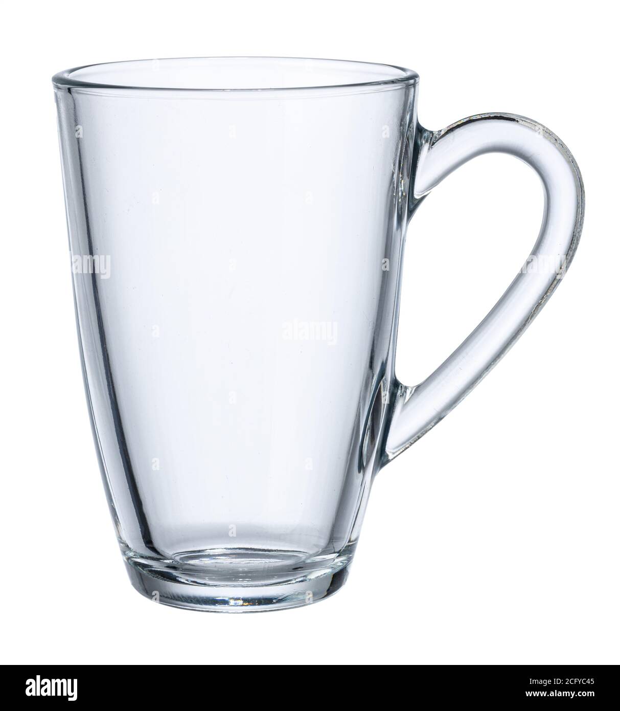 Empty glass cup isolated on white background Stock Photo - Alamy