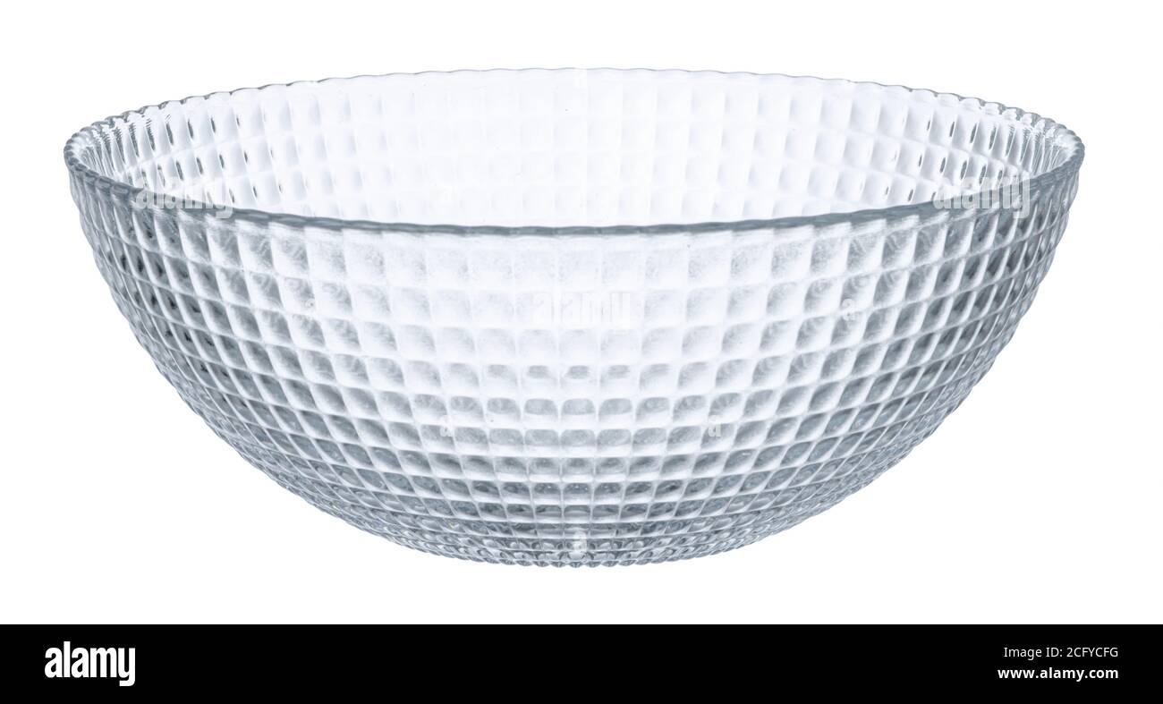 Empty glass bowl isolated on white background Stock Photo - Alamy