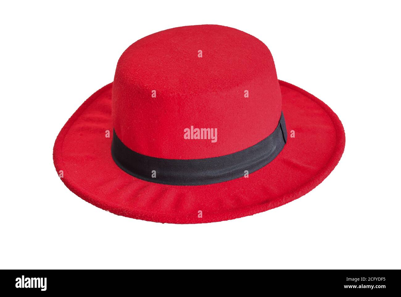 Vintage red hat woman`s isolated on white background Stock Photo - Alamy