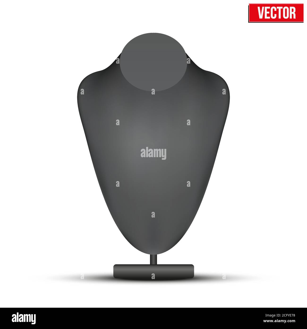Realistic black dummy necklace bust. Vector Illustration Stock Vector ...